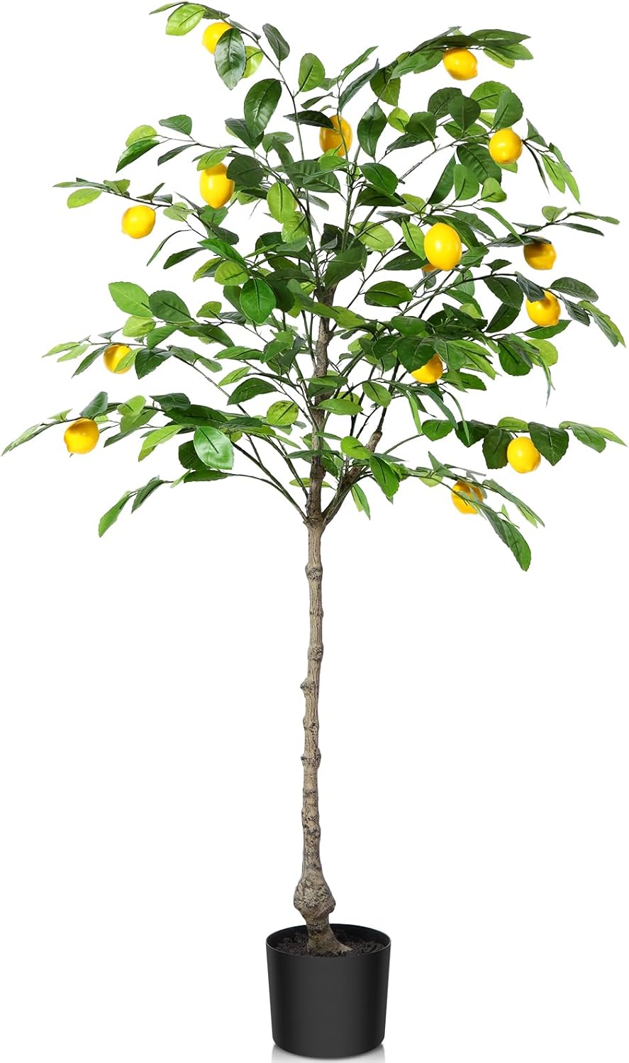 Artificial Lemon Tree, 4 Feet Fake Lemon Plant, Pre Potted Faux Lemon ...