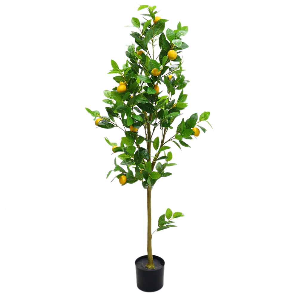 Artificial Lemon Tree,5Ft/6Ft Tall Faux Lemon Tree,Fake Tree Faux ...