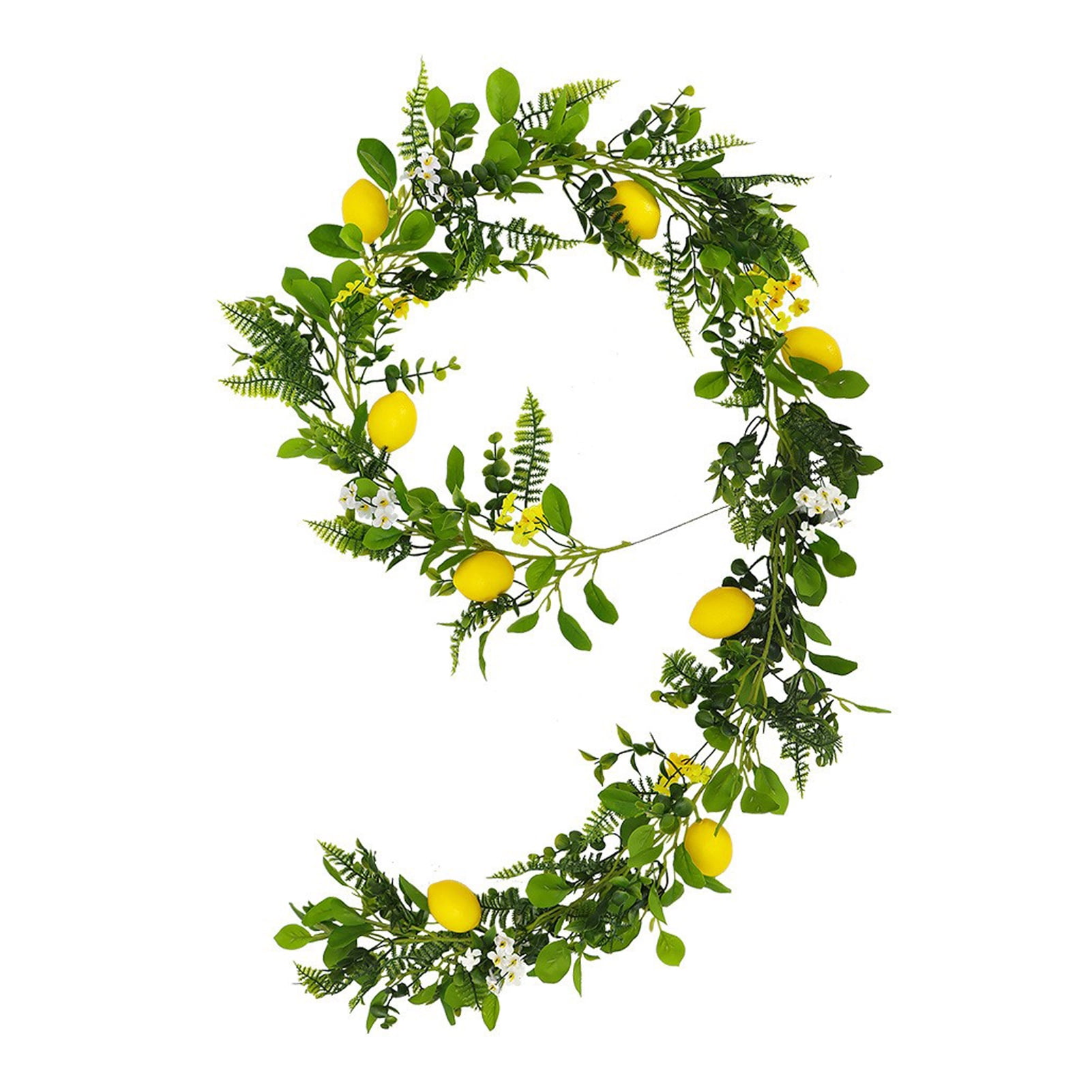 Artificial Lemon Wreaths Spring Faux Fruit Wreaths With Greenery ...