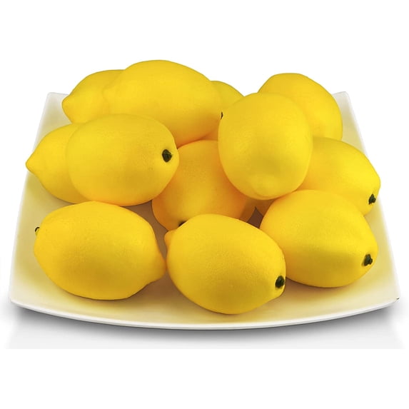 Artificial Lemons 12 Pcs Set Yellow Lifelike Foam Fruit for Home ...