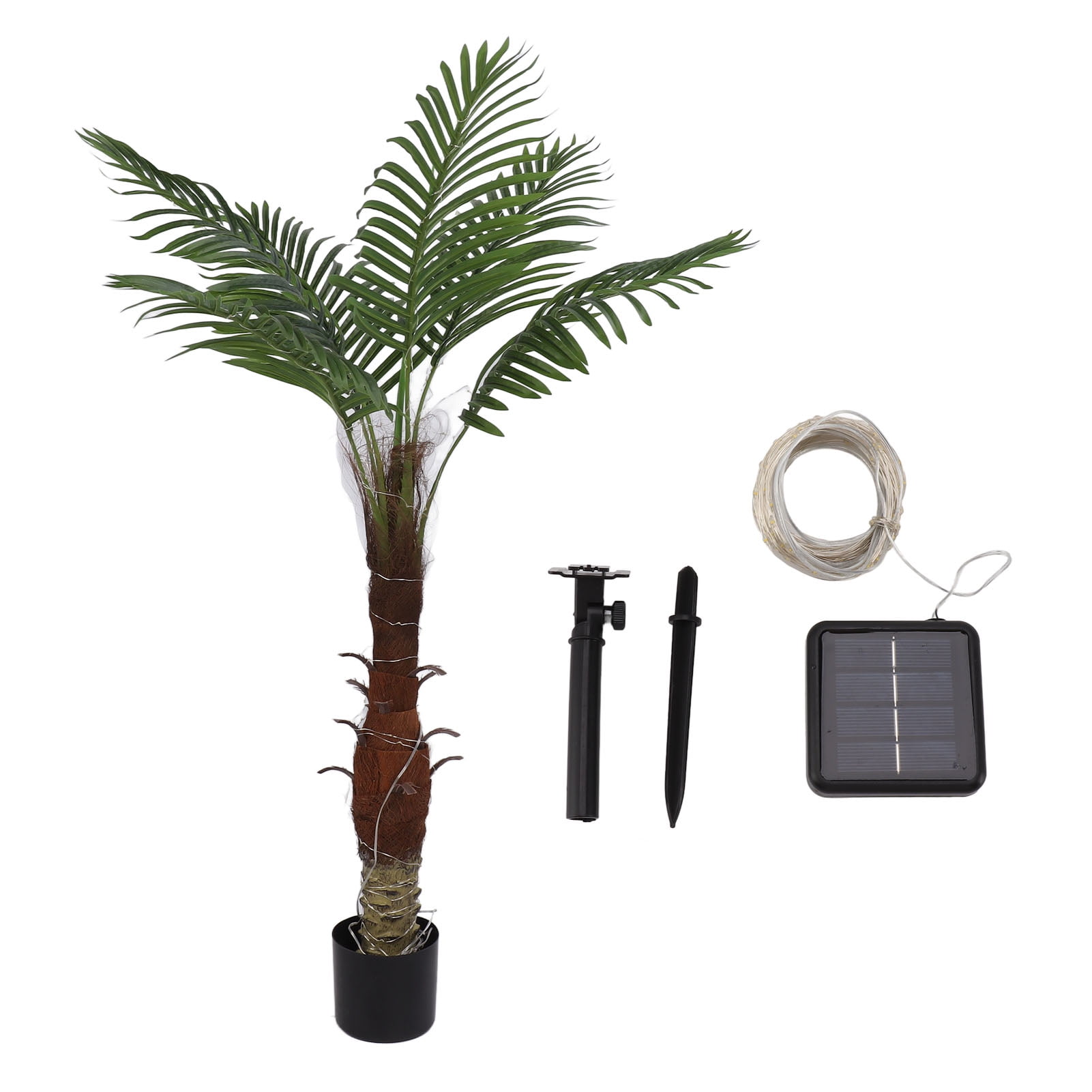 Artificial Lighted Palm Tree Solar Powered LED Light Up Fake Palm Tree ...