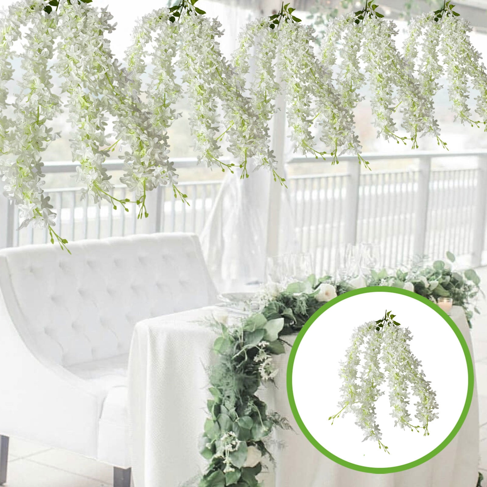 Artificial Lilac Flower Ceiling Vines, 80cm Wedding Decorative Flowers ...