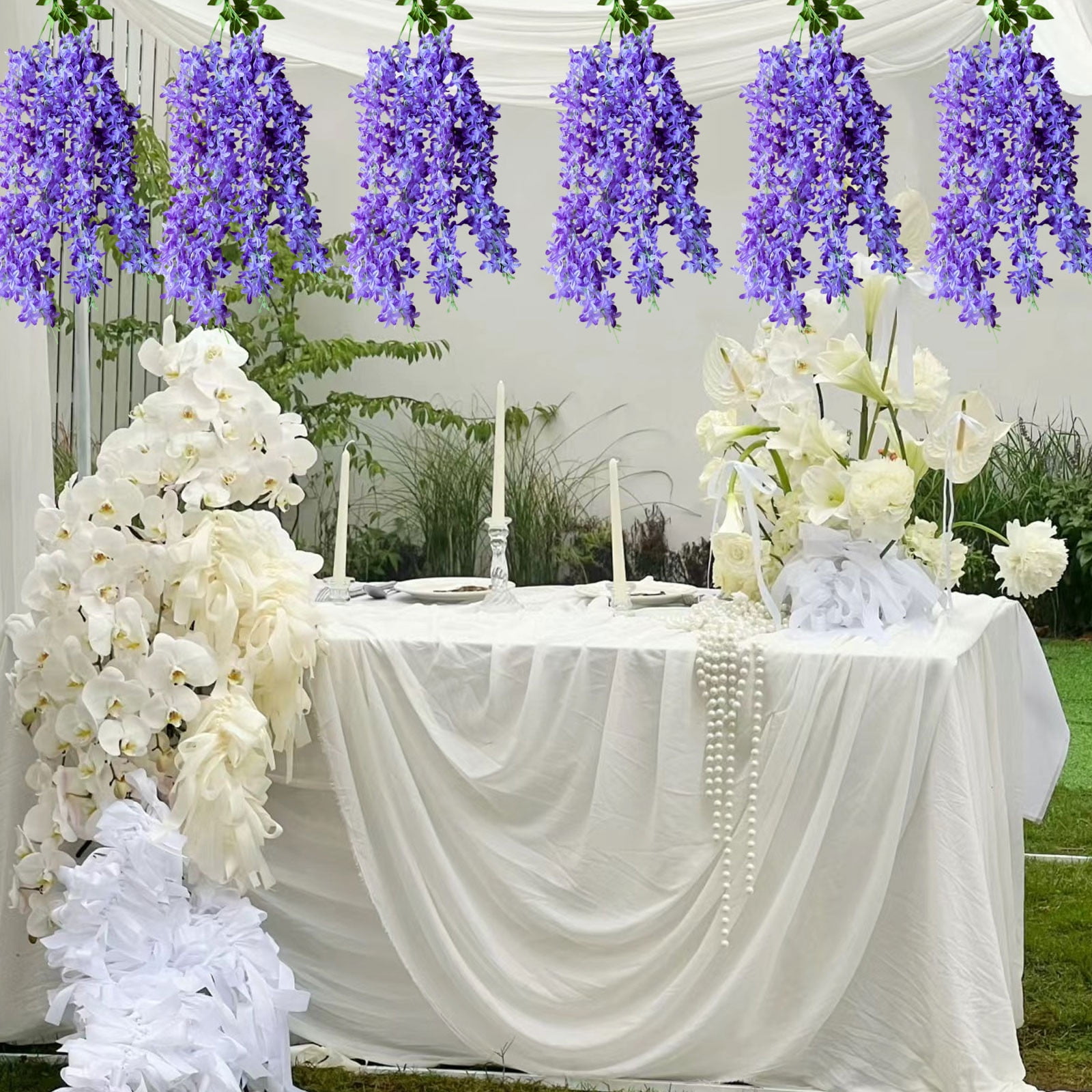 Artificial Lilac Flower Vines, Decorative Ceiling Strings, Wedding Arch ...