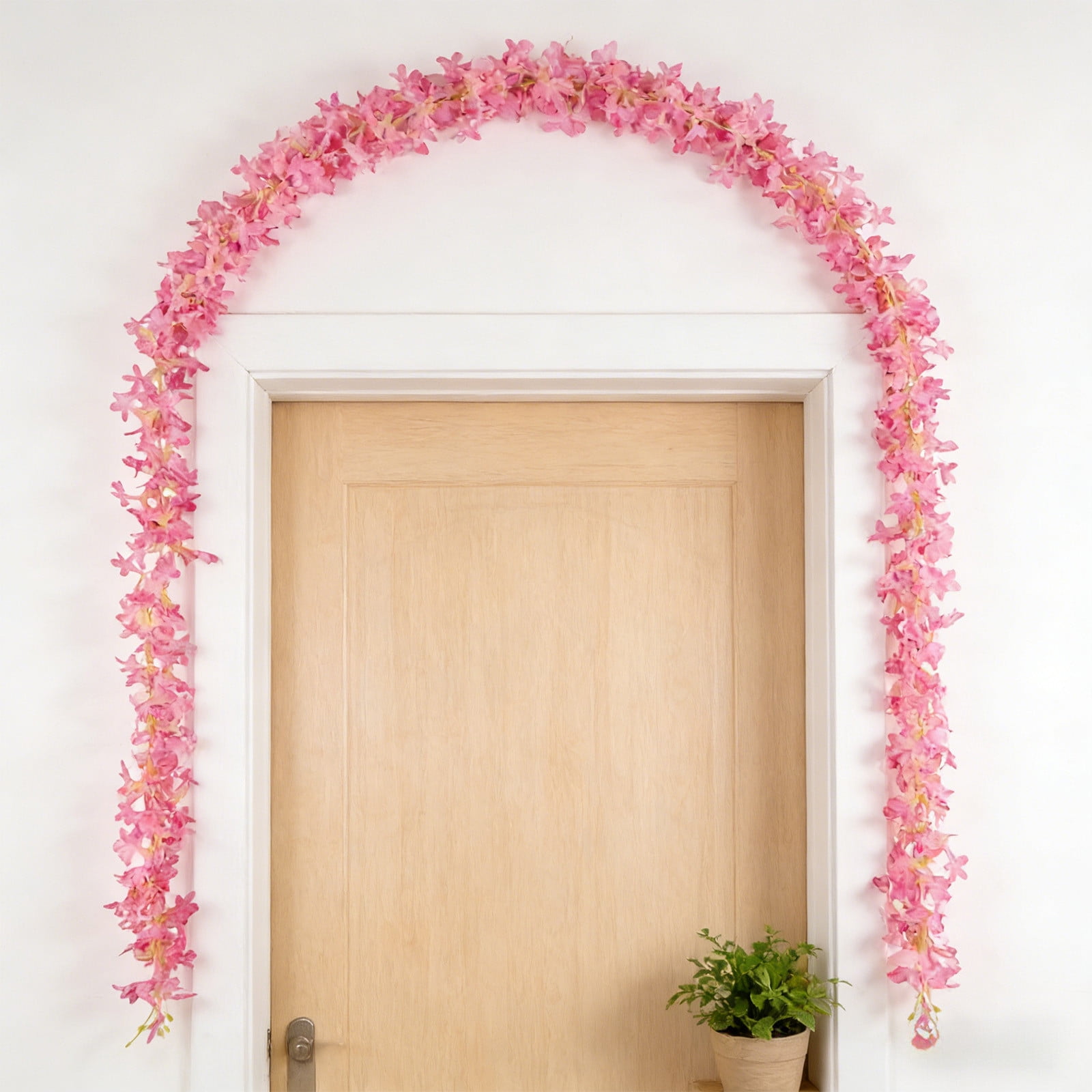 Artificial Lilacs Flower Vines 82.7in Silk Fabric Plastic Garland ...