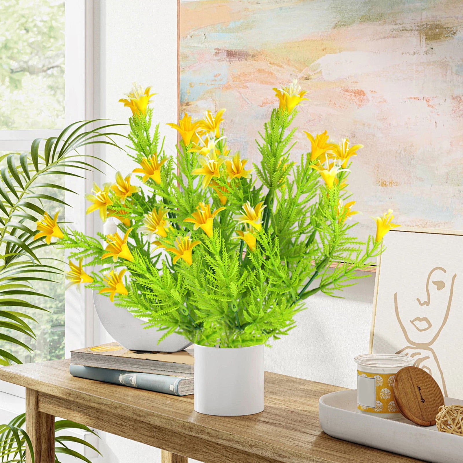 Artificial Lilies Bouquet | Realistic Green Plastic Flowers | Lifelike ...