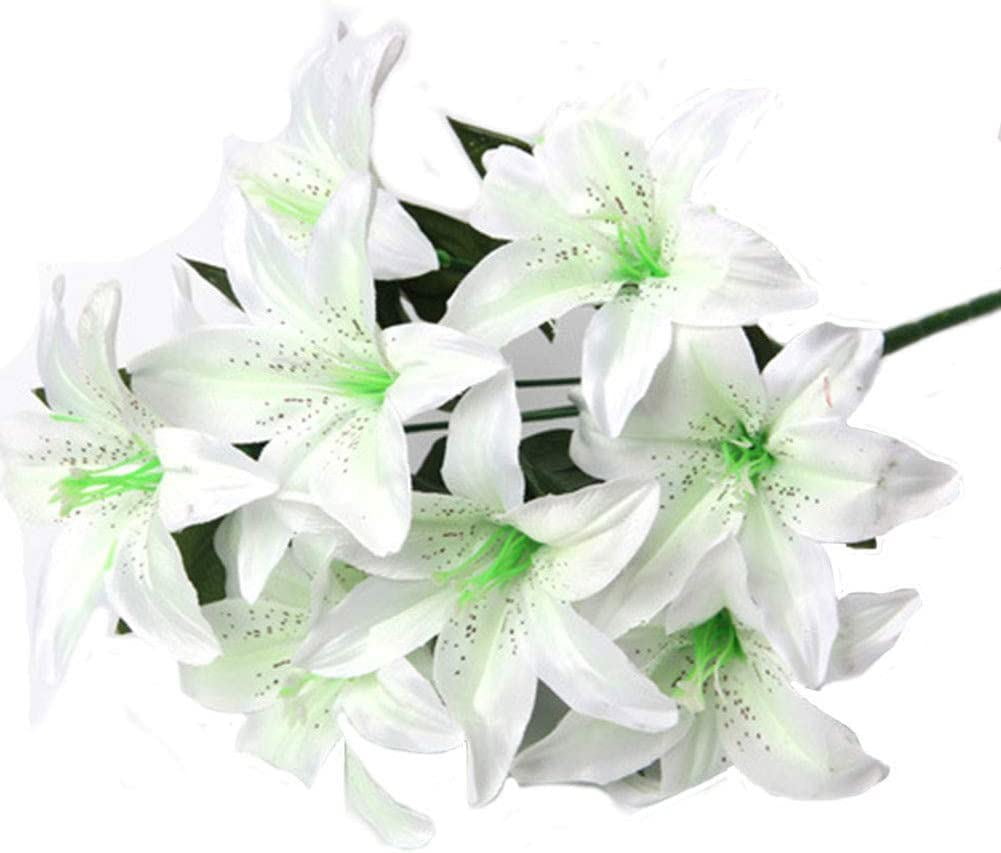 Artificial Lily 10 Heads Fake Lily Artificial Flower Wedding Party ...