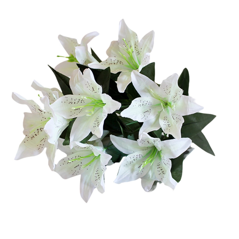 Artificial Lily 10 Heads Fake Lily Artificial Flower Wedding Party ...
