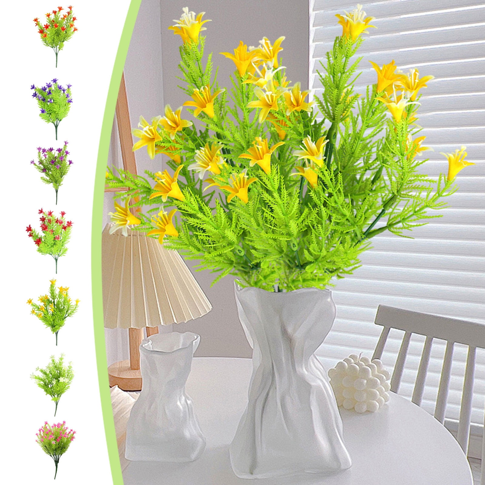Artificial Lily Flower Bouquet | Realistic Greenery Decor | 35cm Stem ...