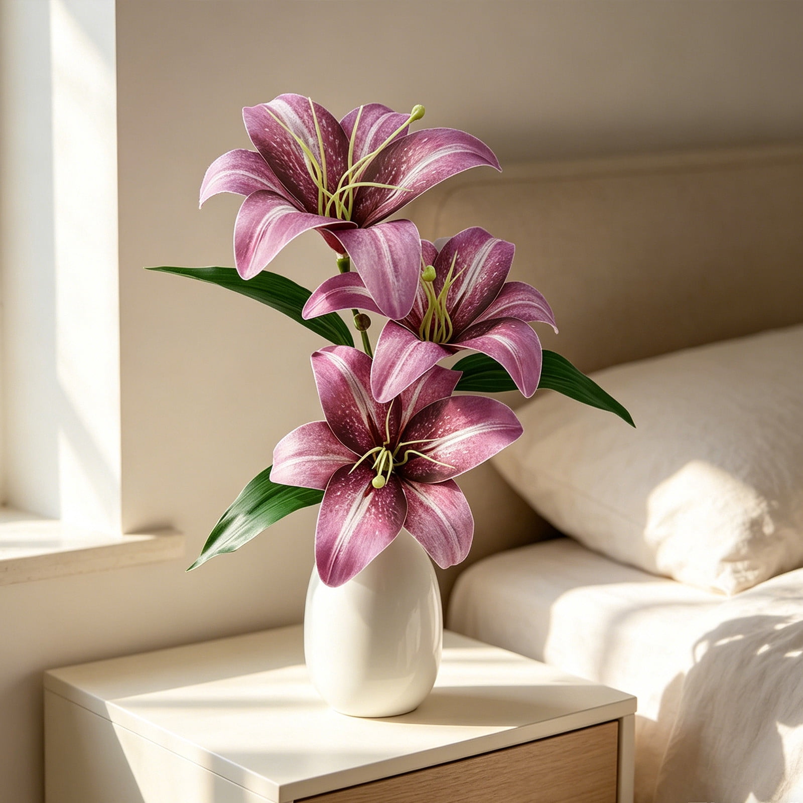 Artificial Lily Flower Ornaments for Home and Hotel – Realistic Faux ...