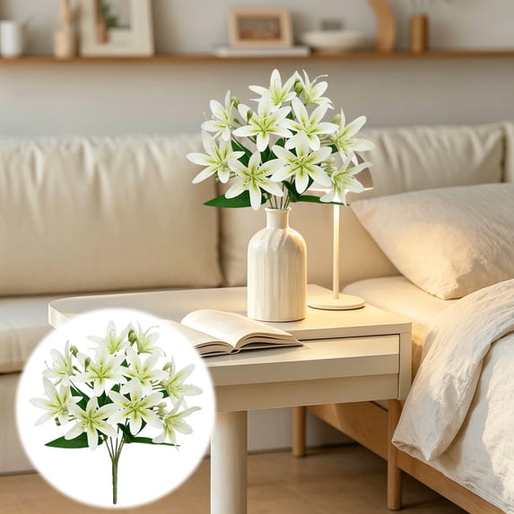Artificial Lily Flowers for Home Hotel Wedding Decor, Plastic Fake ...
