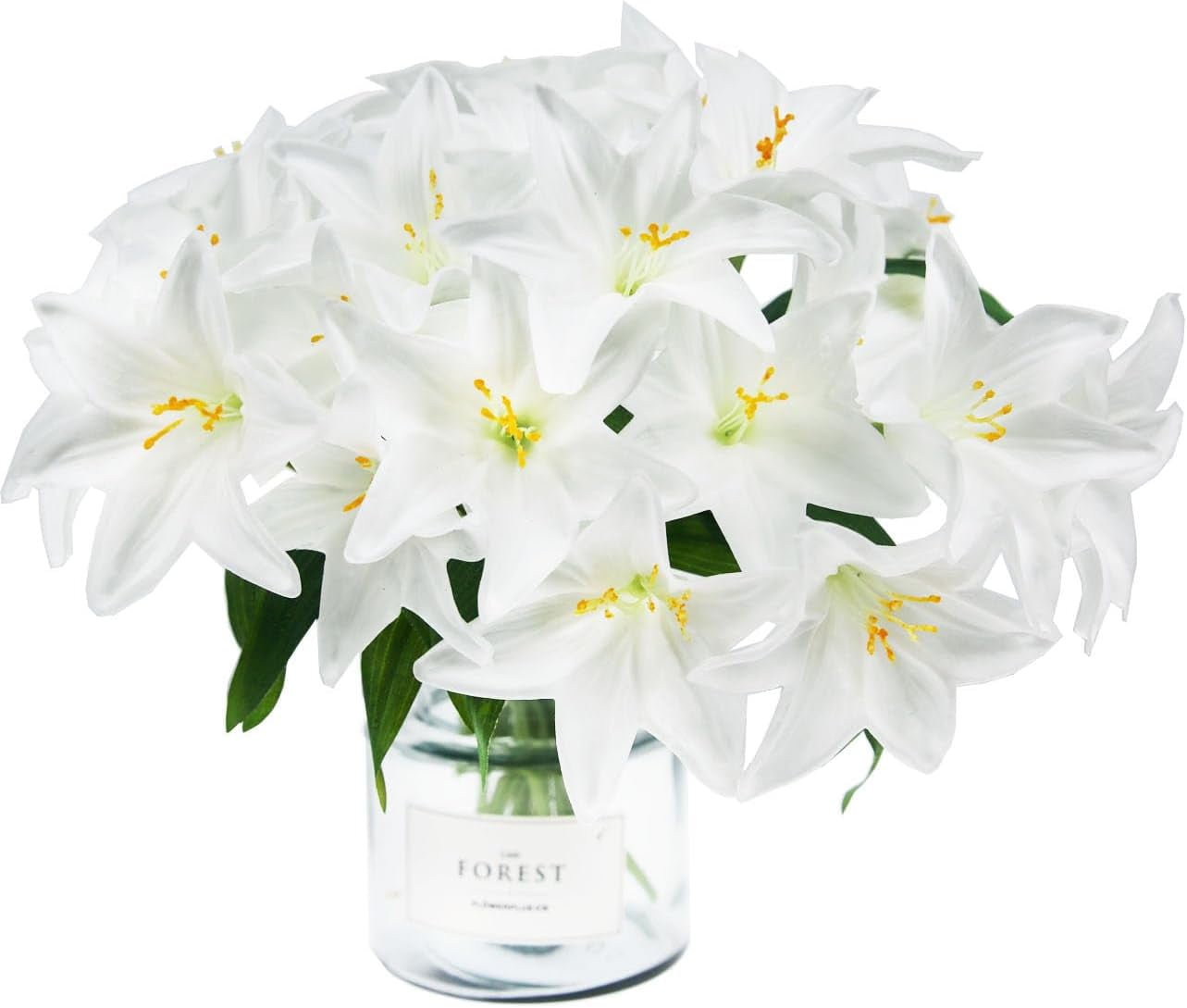 Artificial Lily Real Touch Flowers Fake Latex Lily Flowers White Mini ...