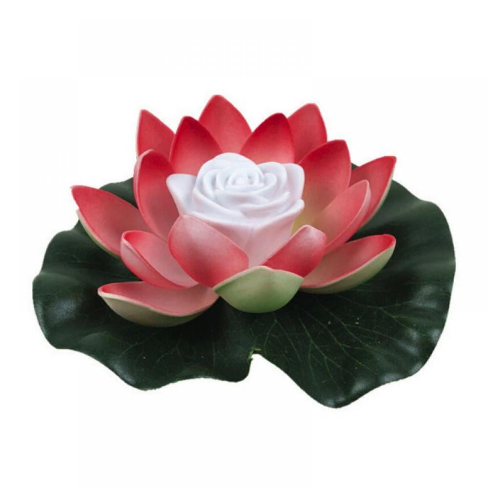 Artificial Lotus-shaped Colorful Changed Floating Flower Lamps Water ...