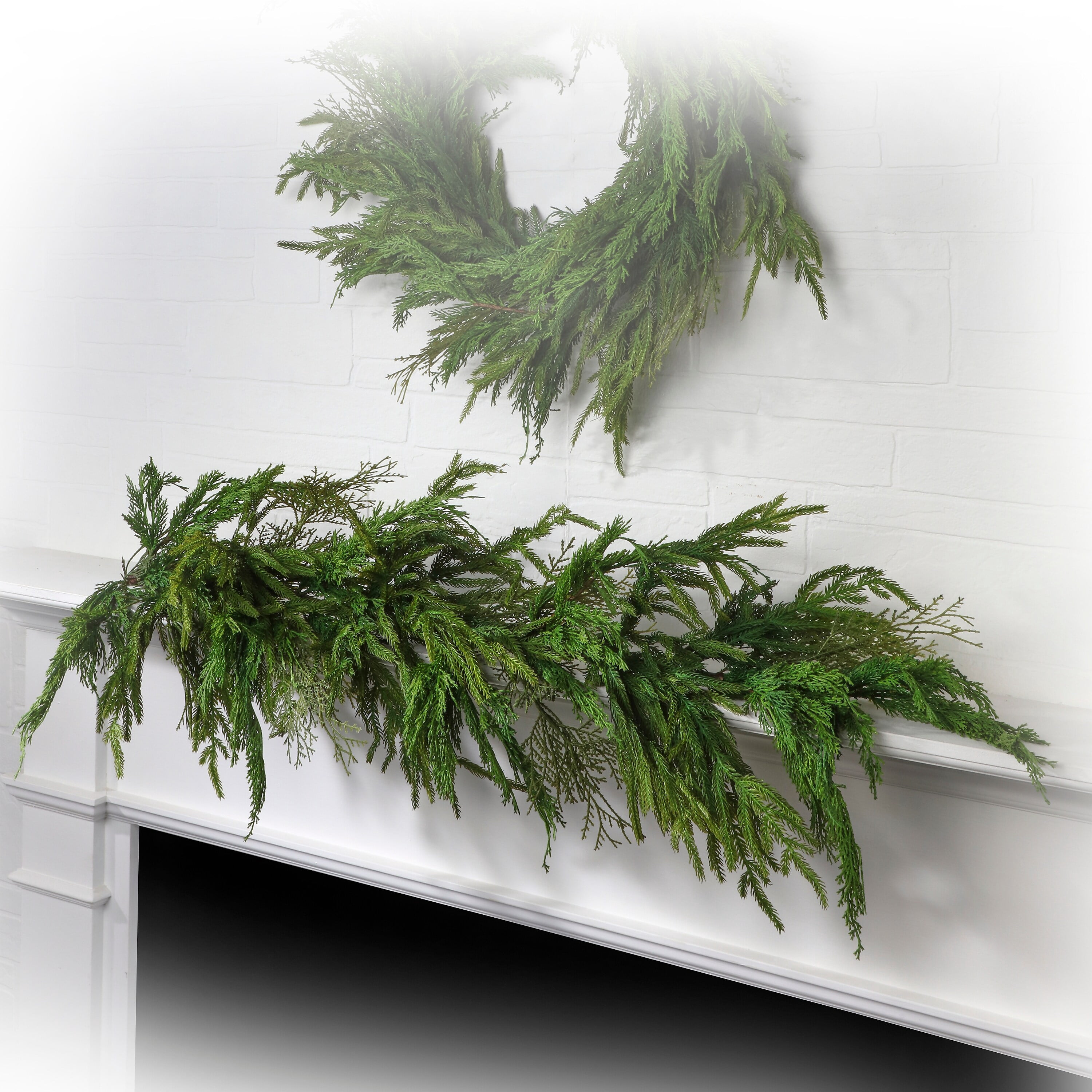 Regency Artificial Cypress and Norfolk Pine Evergreen Swag, 4ft Holiday ...