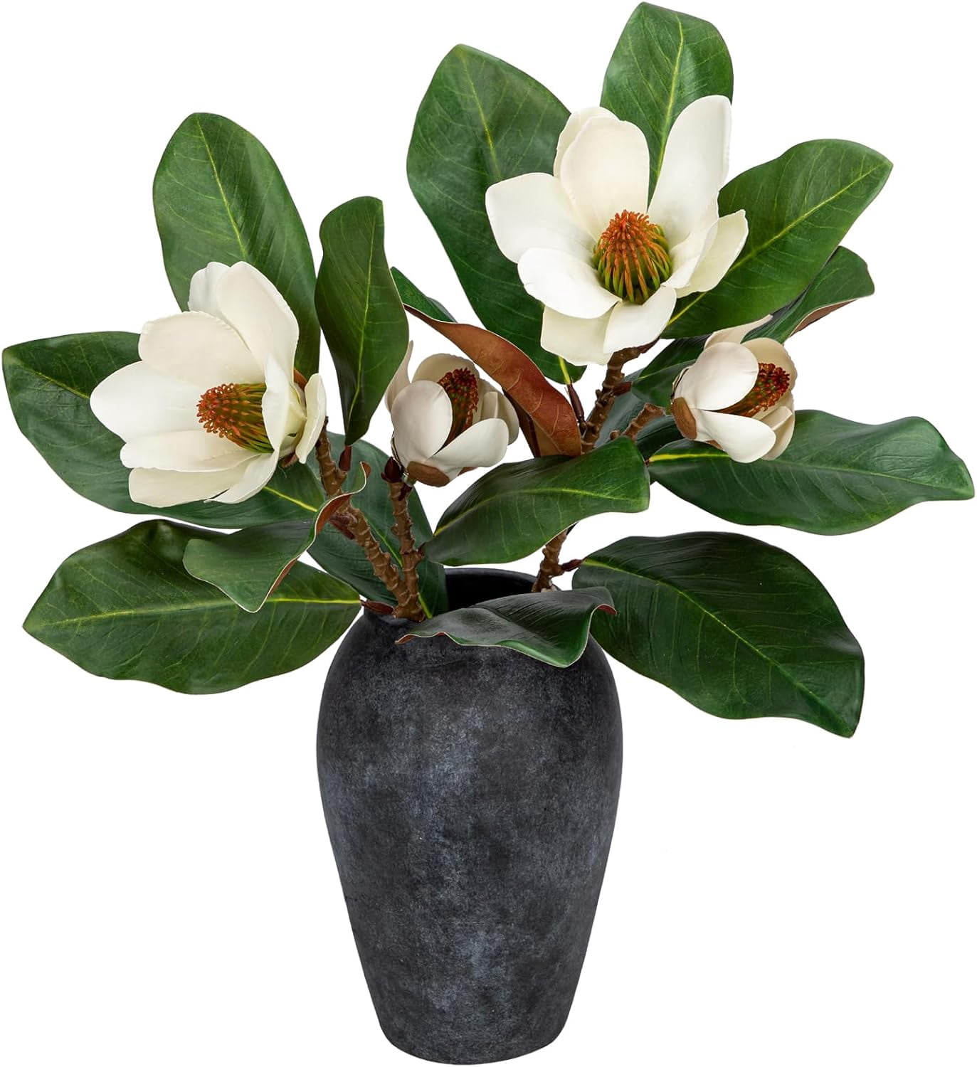 Artificial Magnolia Floral Stems 2PCS 19.7'' Tall Faux Magnolia Silk ...