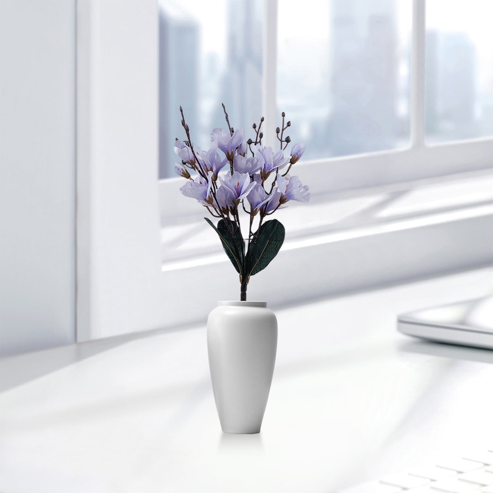 Artificial Magnolia Flower Stems - Real Touch Fake Flowers, 17.32 ...
