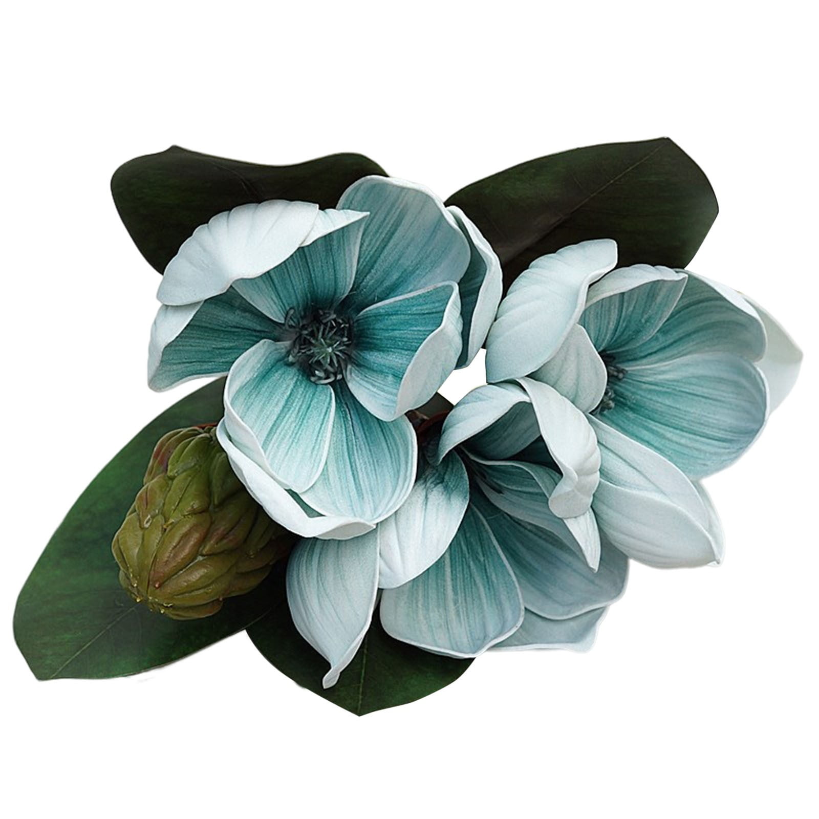 Artificial Magnolia Flowers Bouquet - Real Touch Faux Magnolia Stems ...