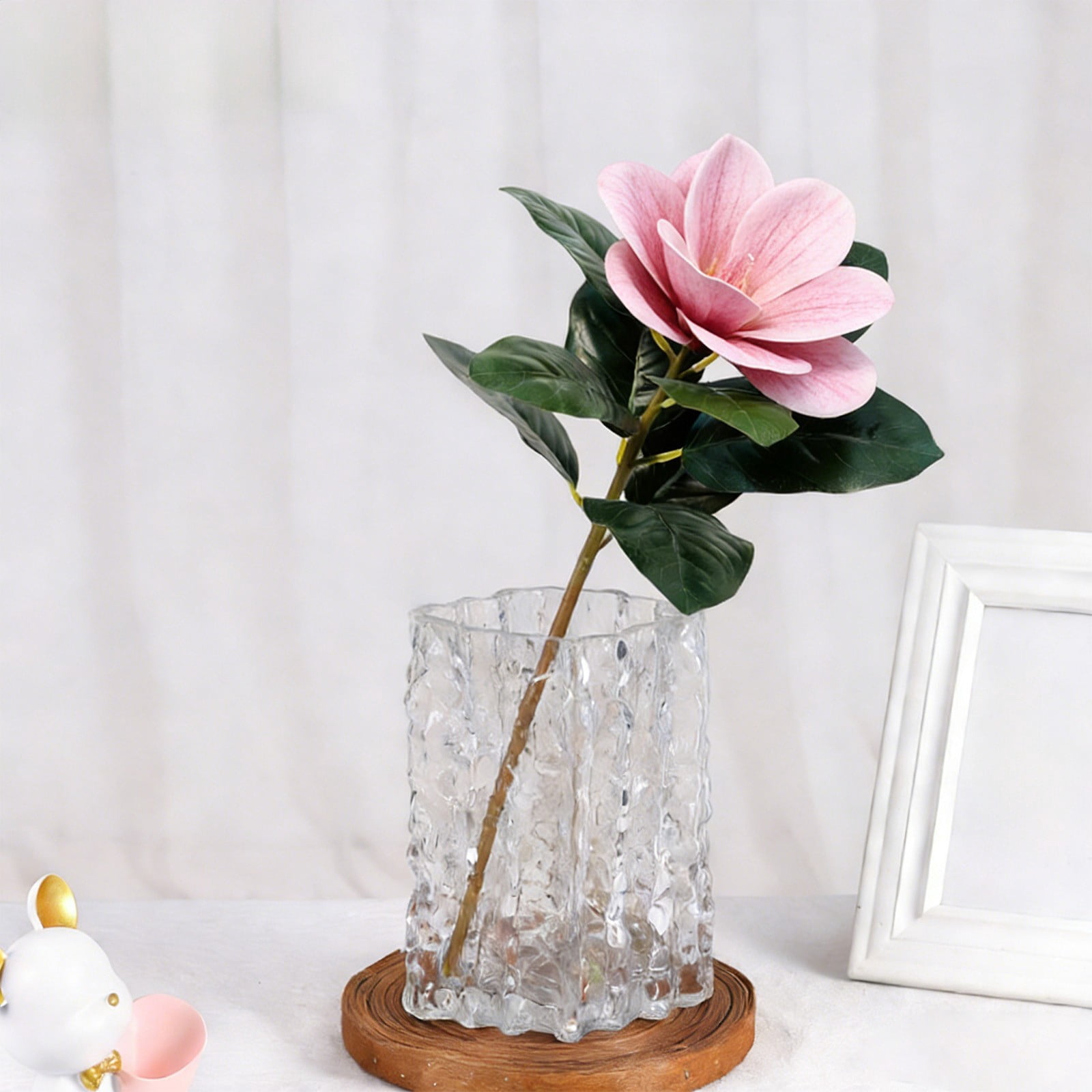 Artificial Magnolias Flowers, Realistic Faux Magnolia Stems, 14.2 Inch ...