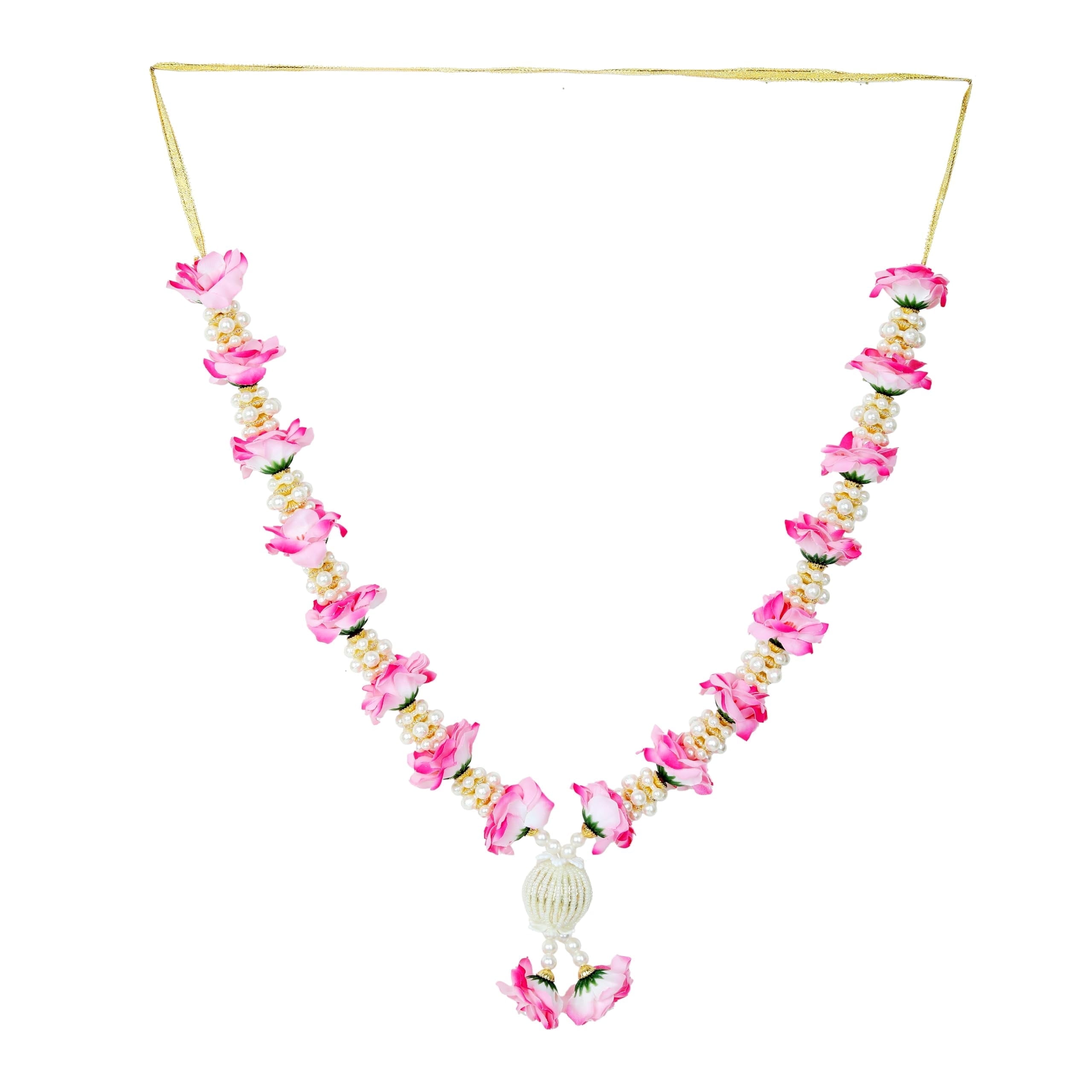 Artificial Mala Rose Flower Ribbon Garland Haar for Idol-Mala with ...
