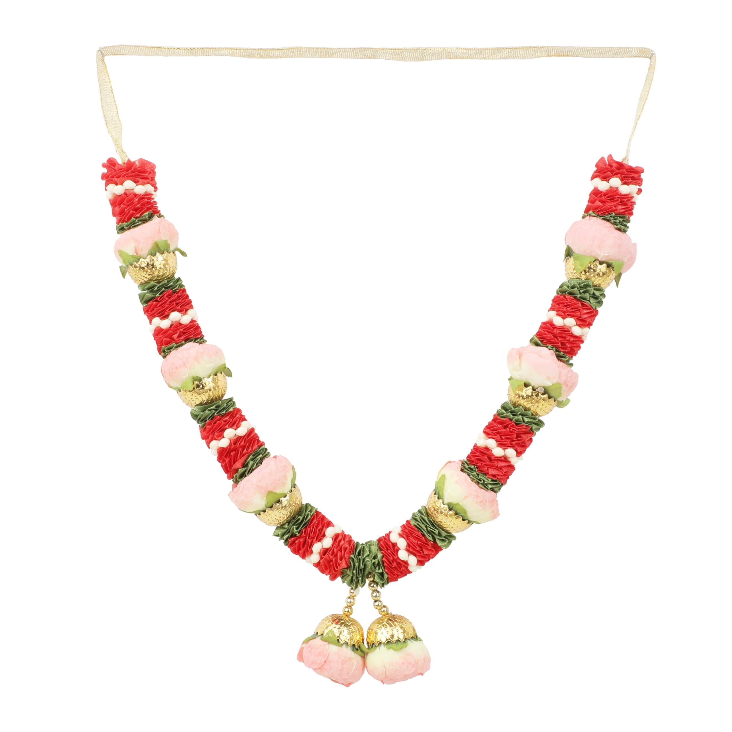 Artificial Mala Rose Flowers Ribbon Garland Haar Mala for Idol-Mala for ...