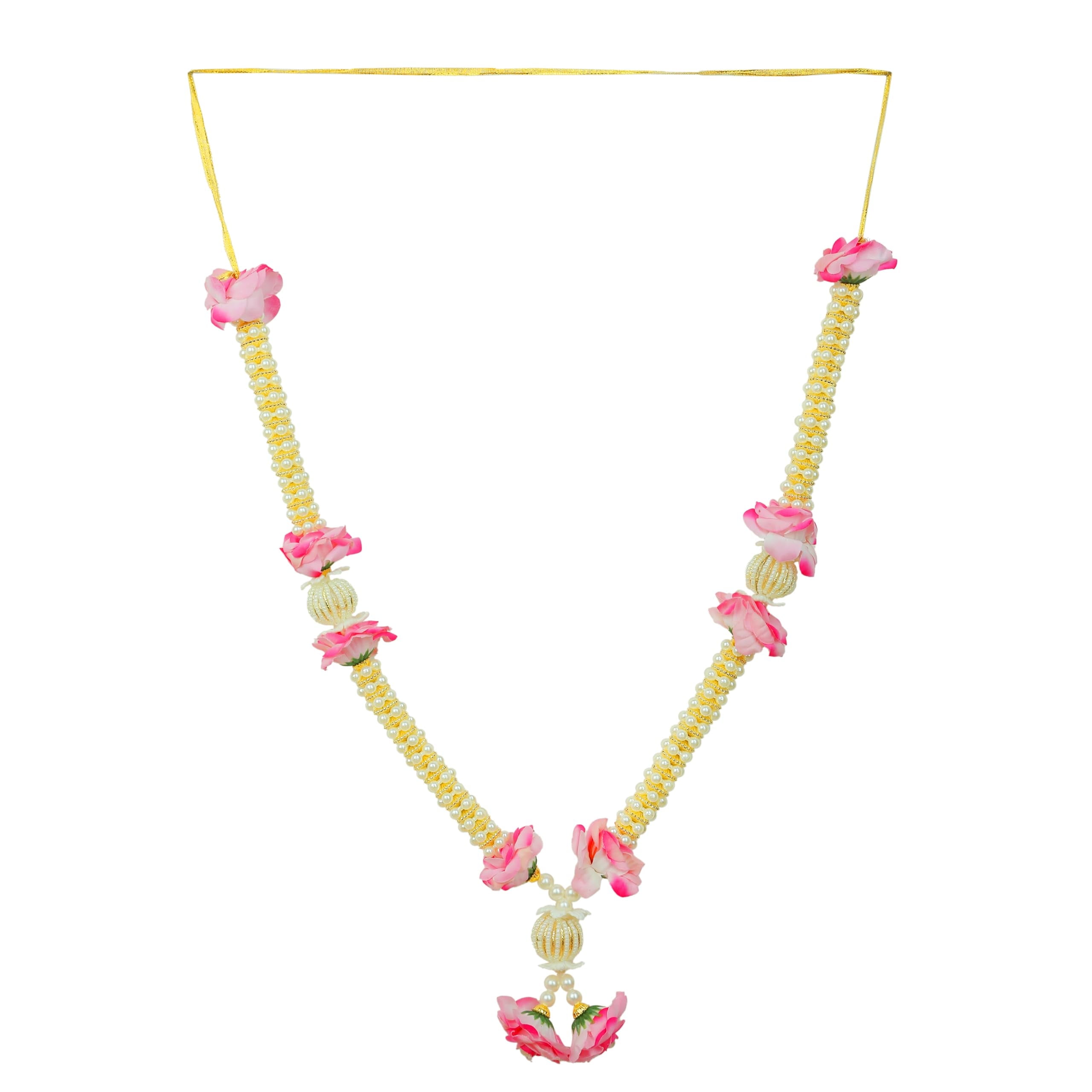 Artificial Mala Rose Flowers Ribbon Garland large Mala for Idol-Mala ...
