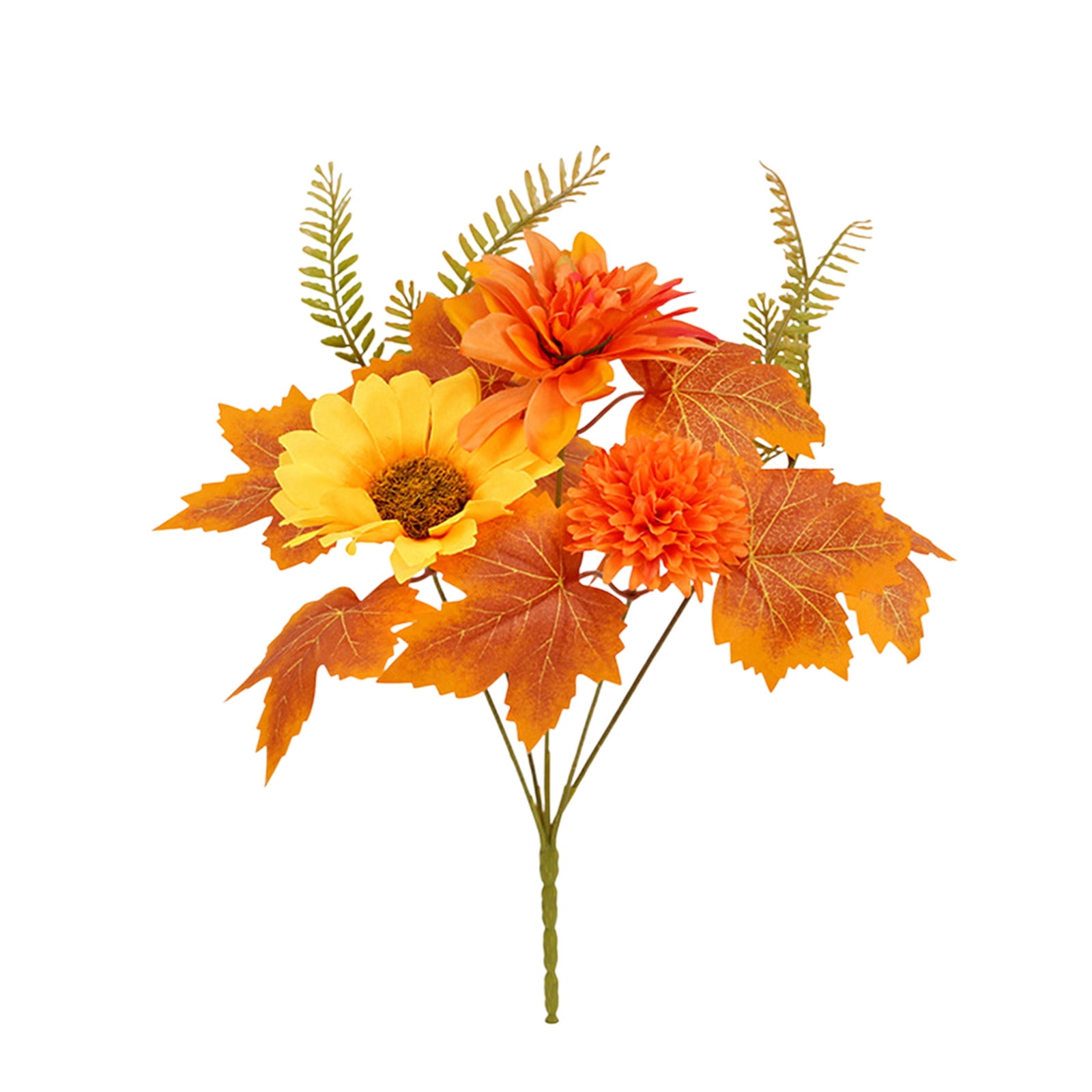 Artificial Maple Branch 15x8" Orange Fall Foliage Stems for Vase Fill ...