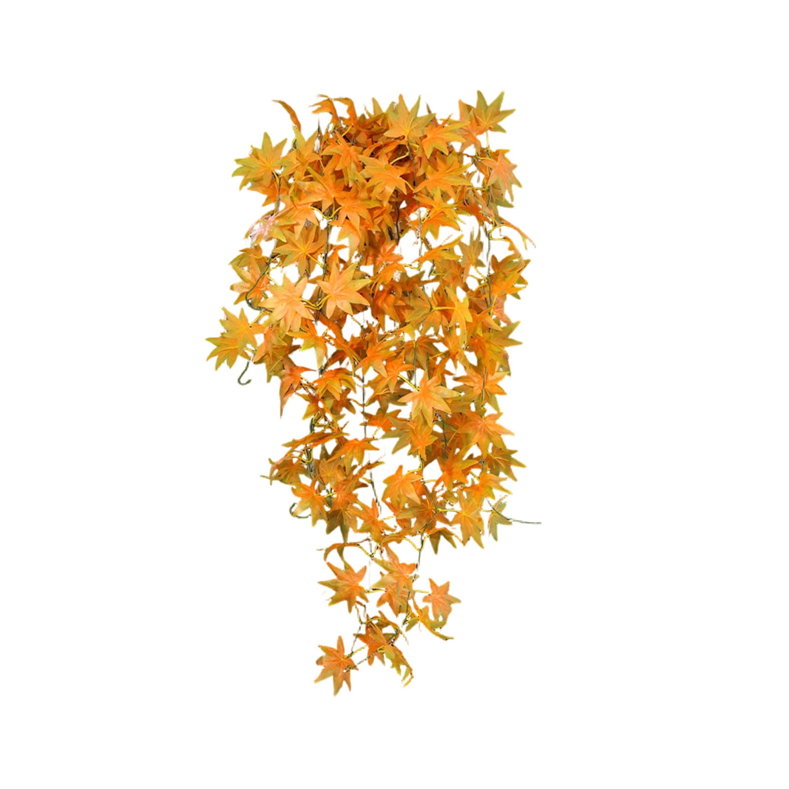 Artificial Maple Branch Faux Fall Leaves Decor Red Orange Yellow ...