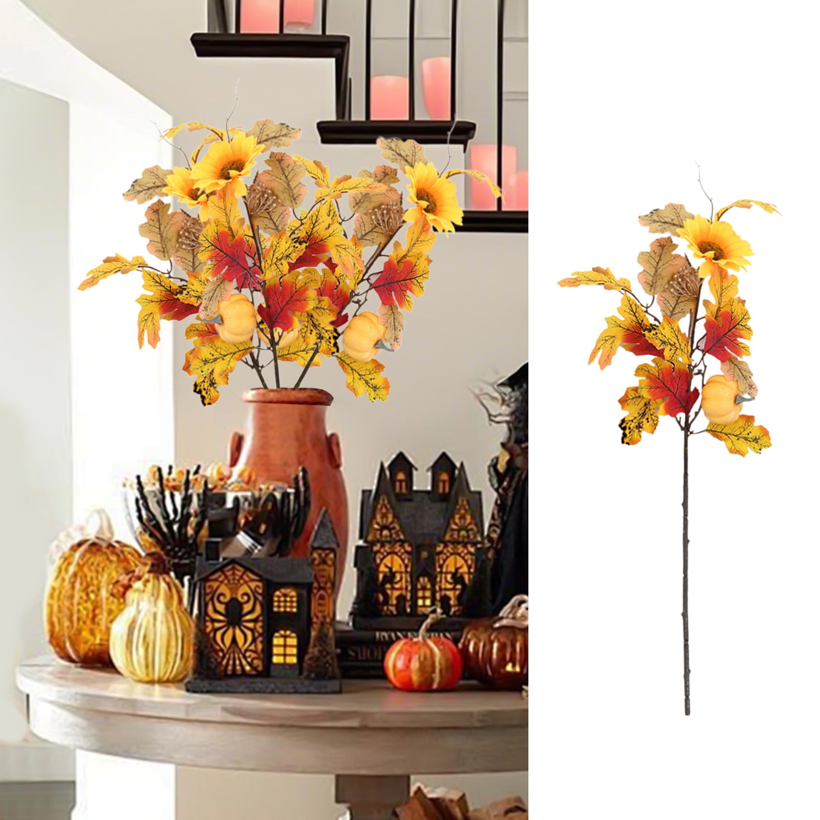 Artificial Maple Leaf Branch | Lifelike Plastic Red Maple Simulation ...