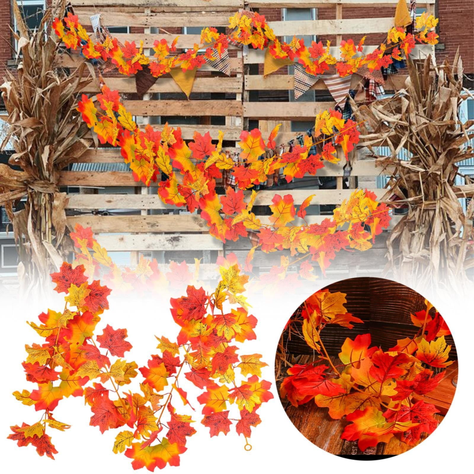 Artificial Maple Leaf Garland (Fall Vine Hanging, Thanksgiving Wall ...