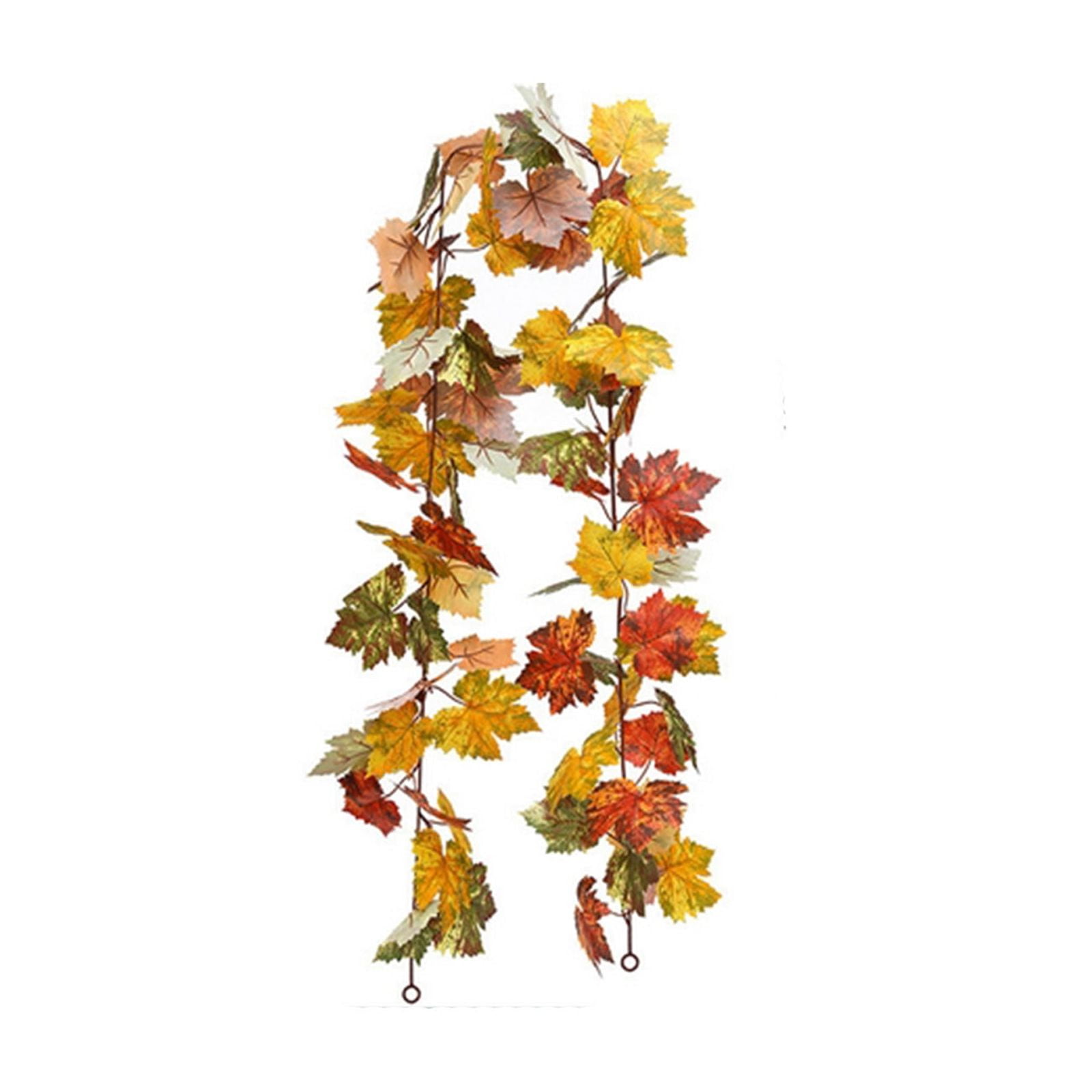 Artificial Maple Leaf Garland - Realistic Fall Foliage with Autumn ...