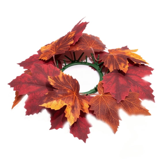 Artificial Maple Leaf Wreath,Candle Rings Wreaths,Desk Leaf,Spring ...