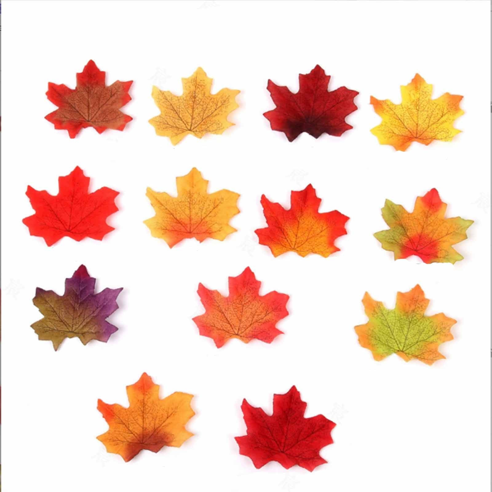 Artificial Maple Leaves 200 Pieces, Plastic Fall Leaves for Wedding ...