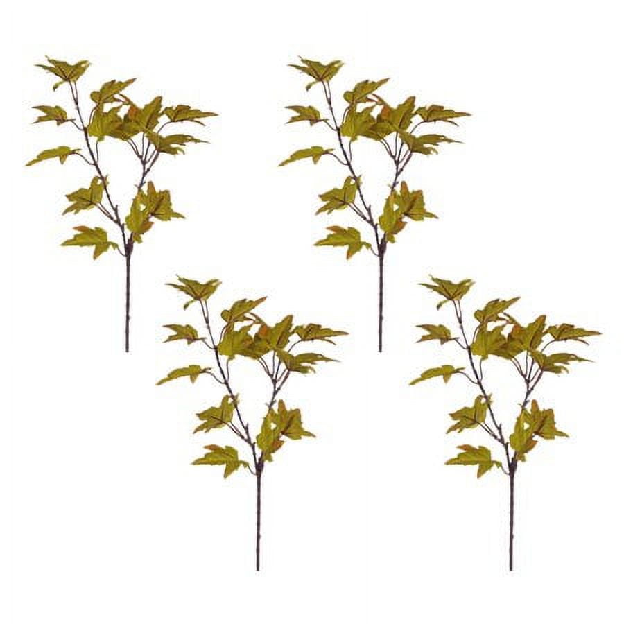 Artificial Maple Leaves 4 Branches Autumn Faux Leaf Decoration Stem ...