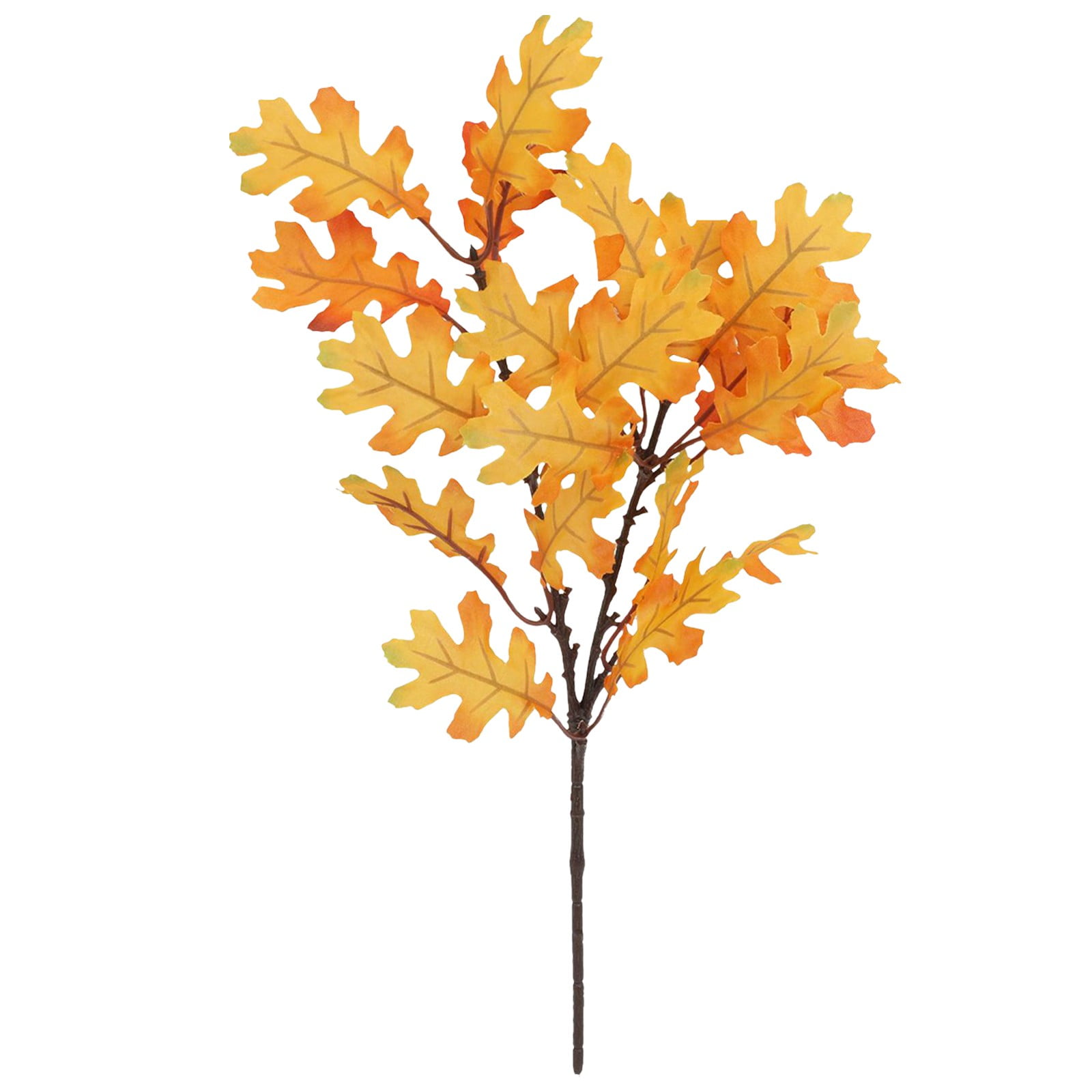 Artificial Maple Leaves Branches 15in, Fake Fall Orange Leaf Stems for ...