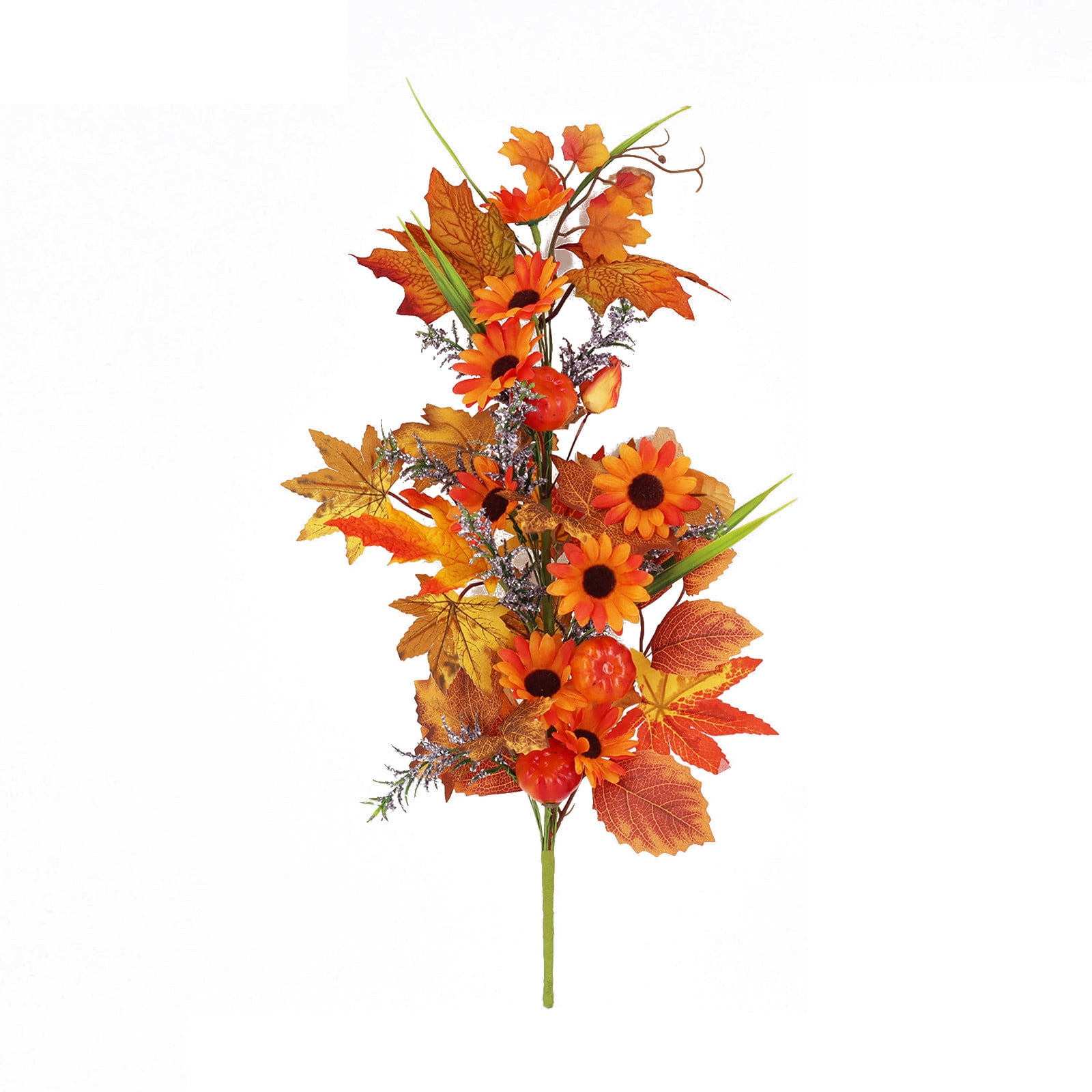 Artificial Maple Leaves Branches 19inch Fake Fall Leaves Stems Plants ...