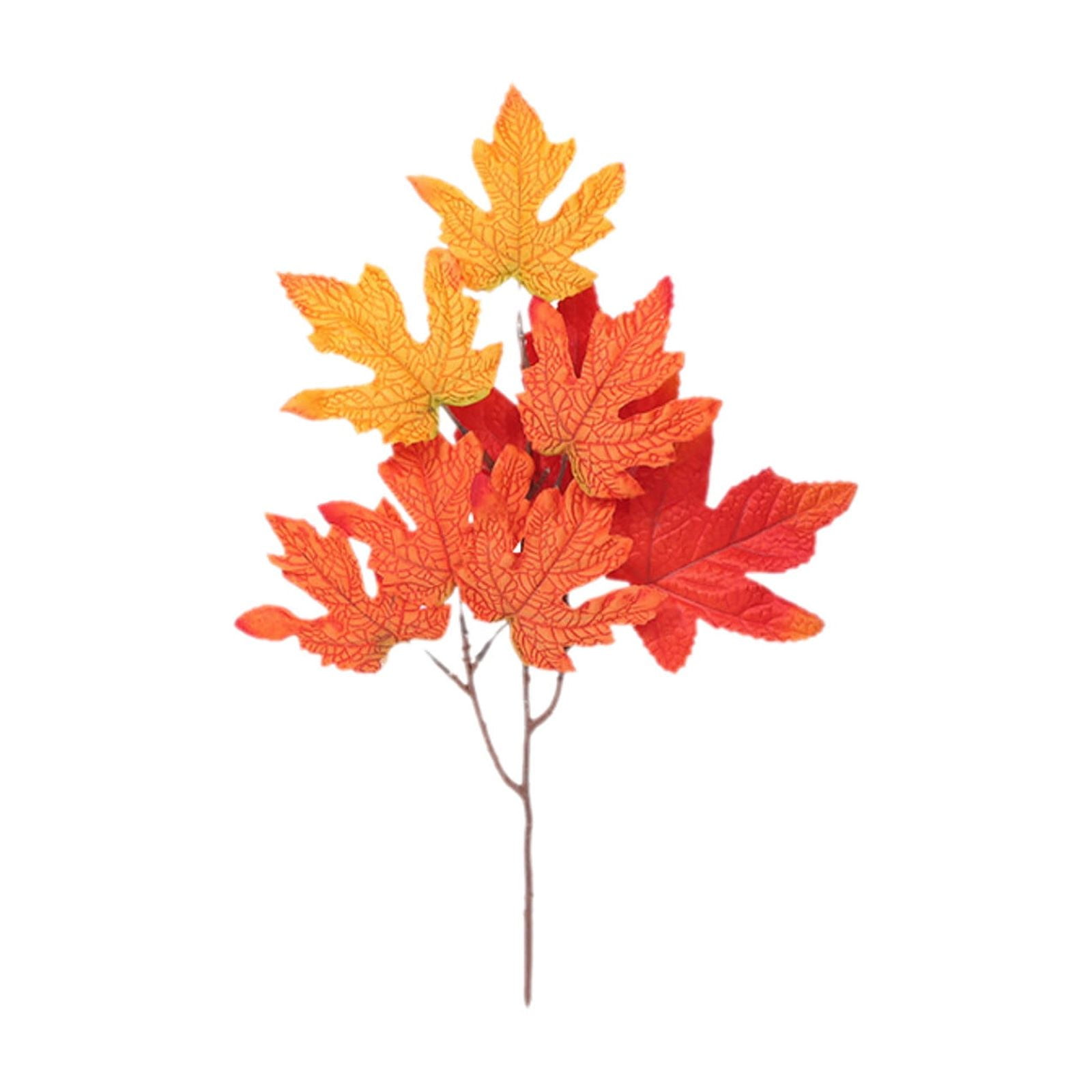 Artificial Maple Leaves Branches Fake Fall Leaves Stems Maple Leaves ...