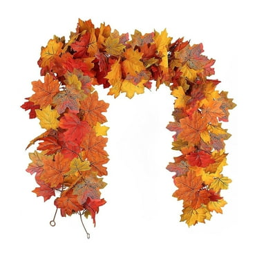 Farmhouse Hanging Vine Garland with Pumpkins, Maple Leaves Berries ...