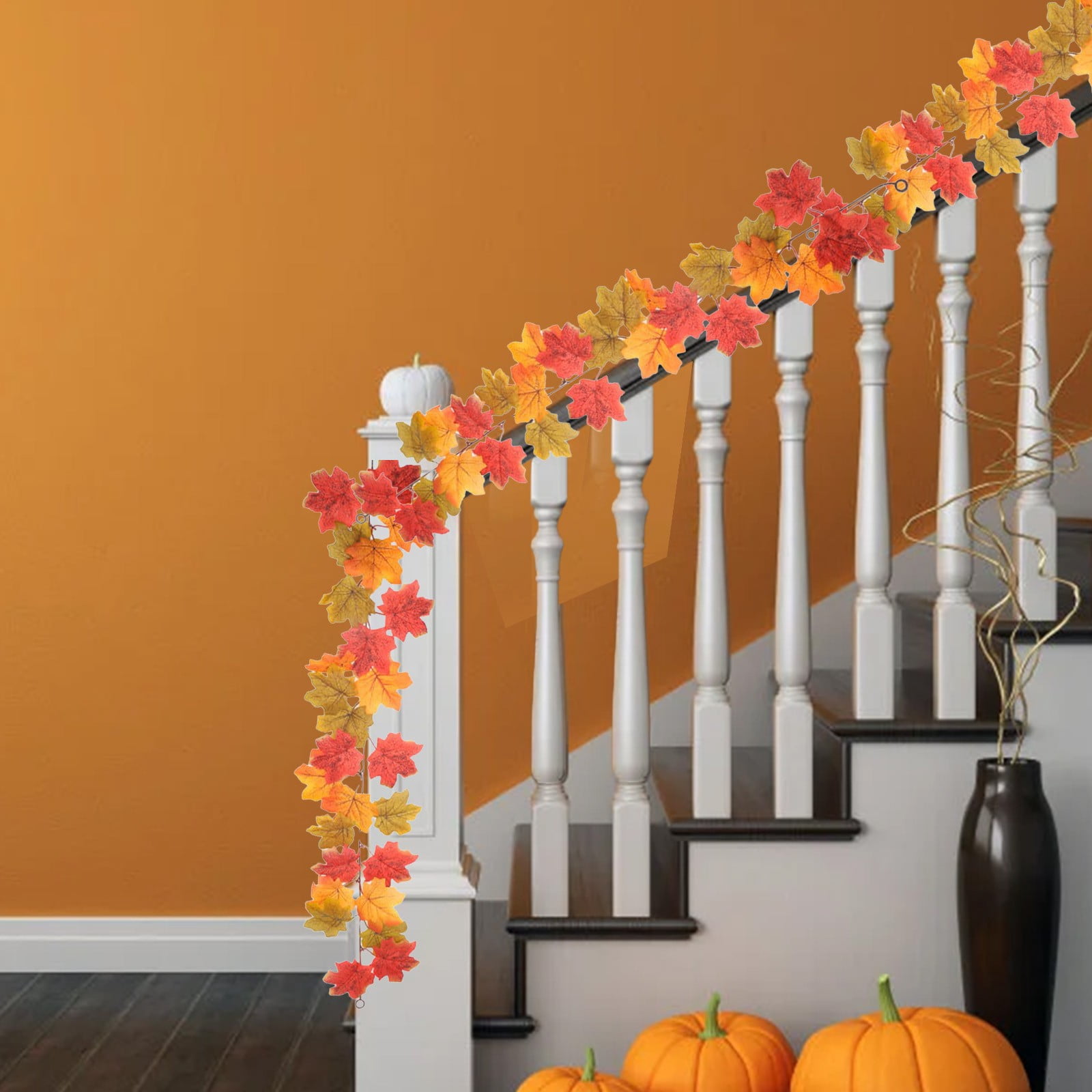 Artificial Maple Leaves Vines, Halloween Party Decorations Hanging ...