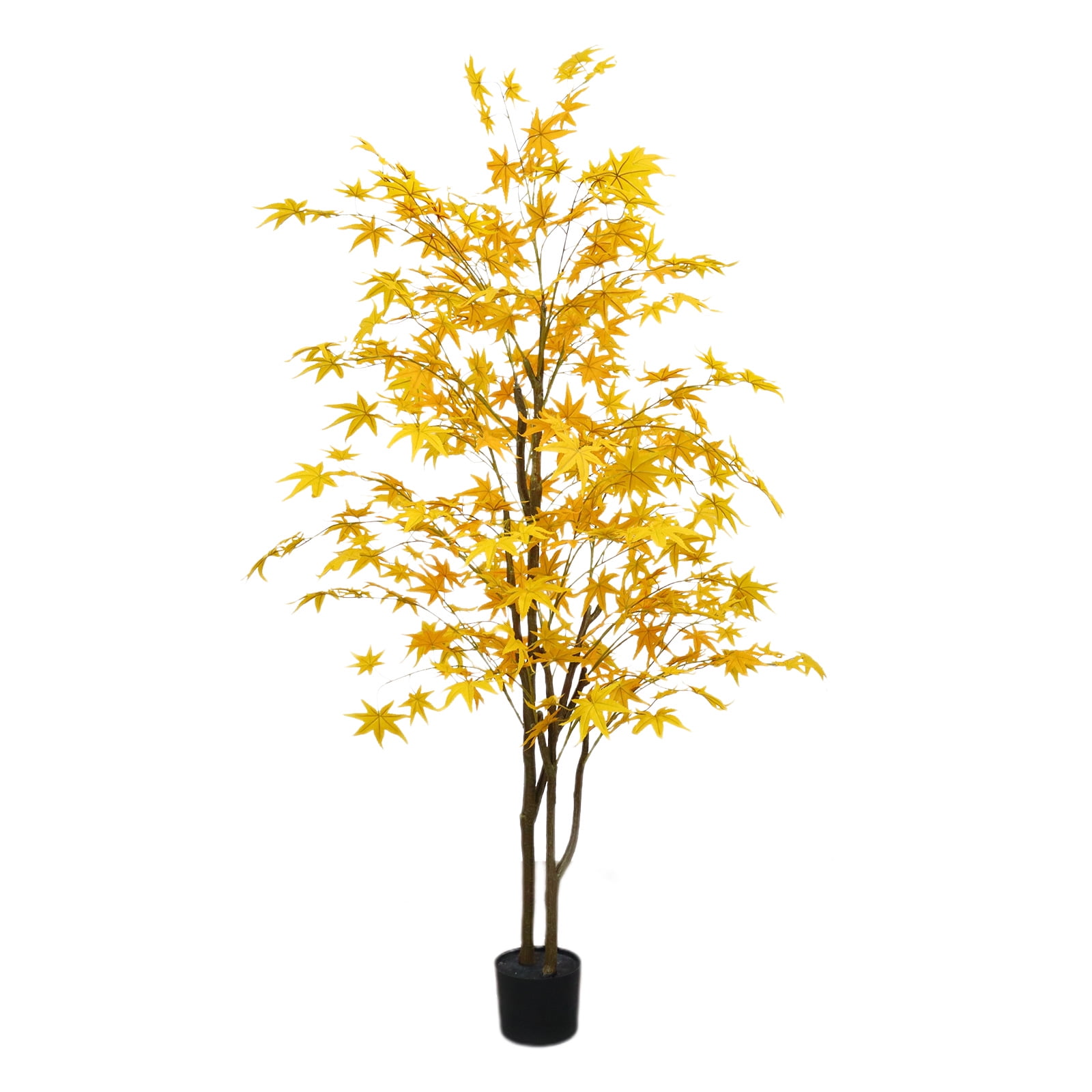 Artificial Maple Tree,3.9ft/4.9ft/5.9ft Tall Fake Potted Maple Tree ...