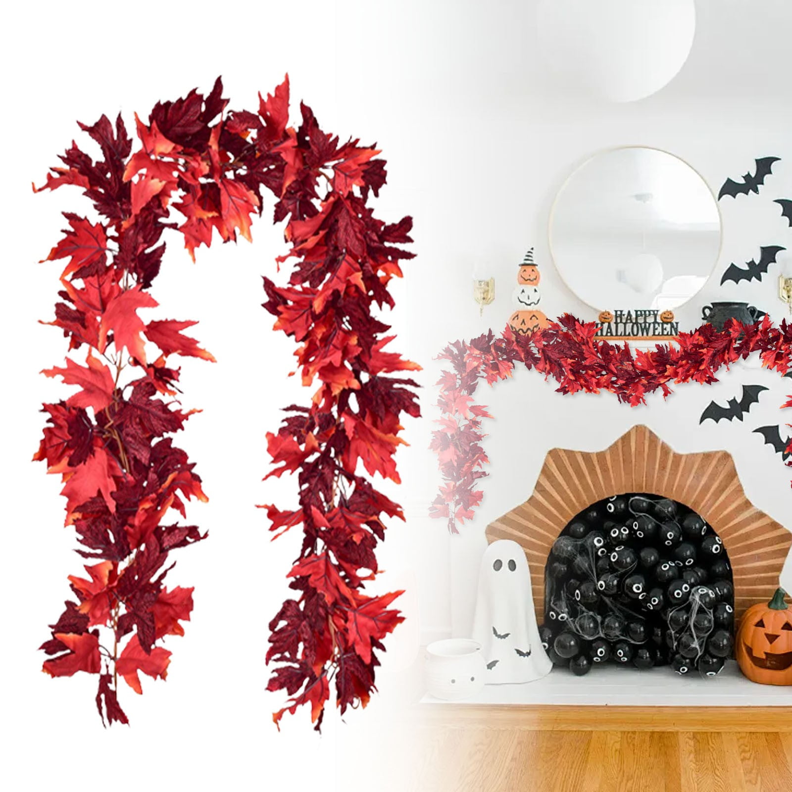 Artificial Maple Vine & Multicolor Faux Maple Garland , Autumn Maple ...
