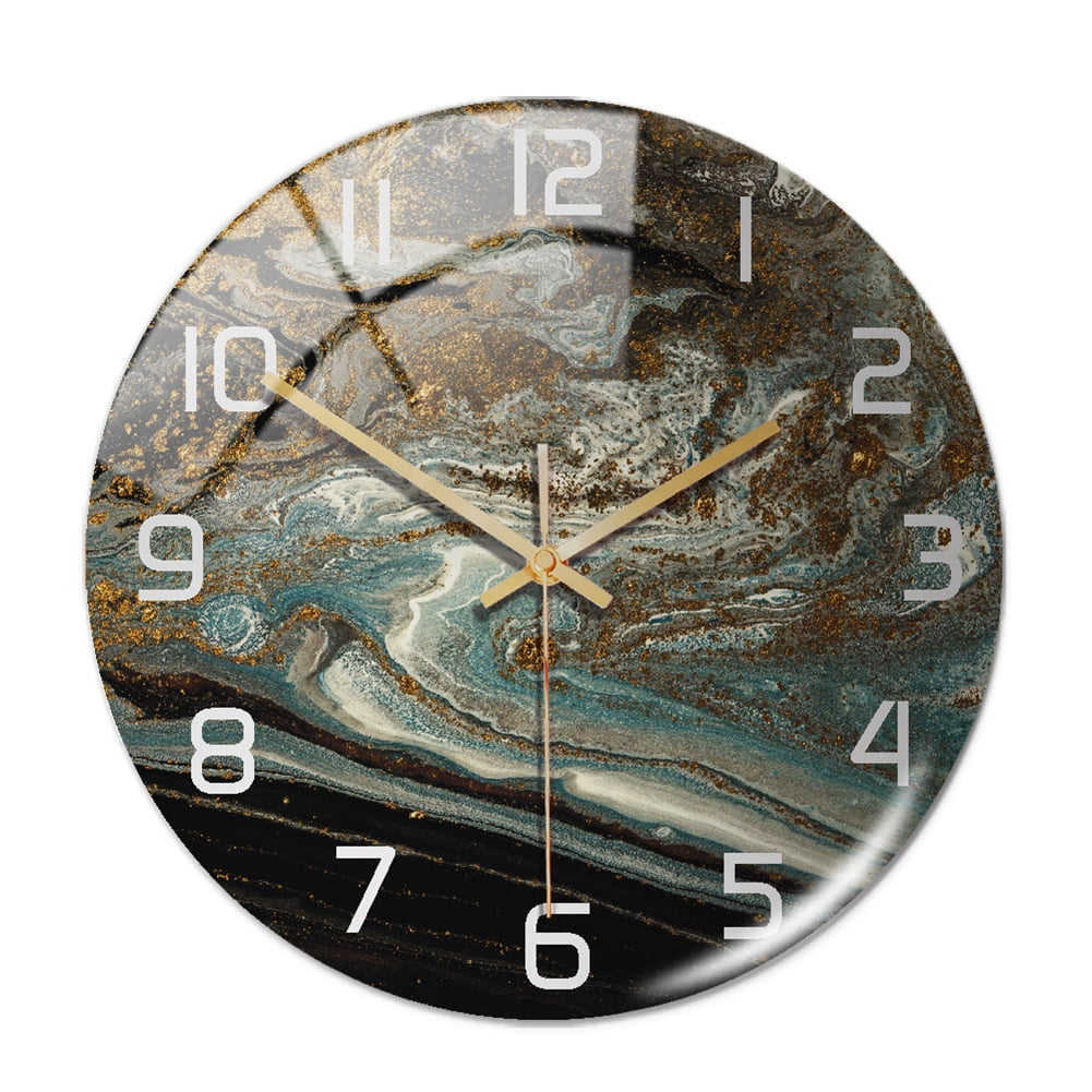 Artificial Marble Texture Wall Clock 11.81" Battery Operated Decorative ...