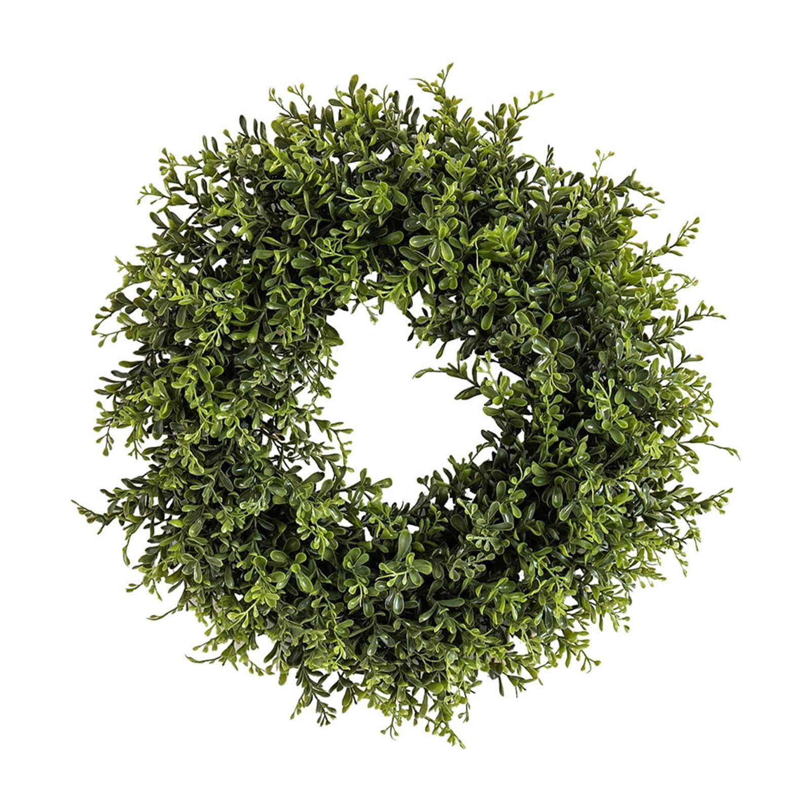 Artificial Milan Leaf Wreath, 18.1 in Faux Greenery Garland for Front ...