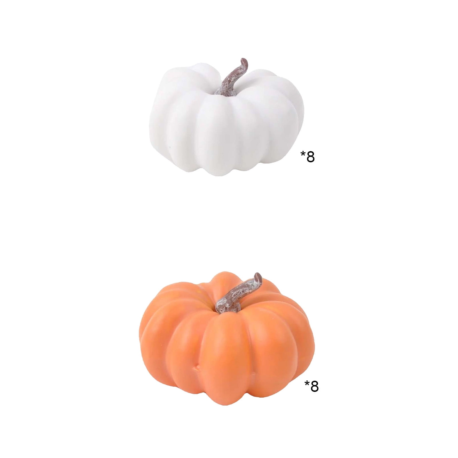 Artificial Mini Fake Pumpkins Set 16PCS, Foam Plastic Pumpkins with ...