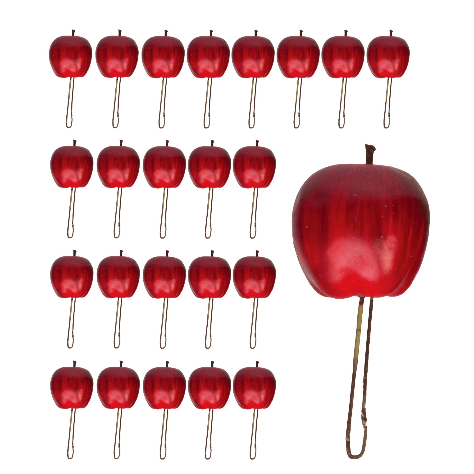 Artificial Mini Red Apples on Wire Pick - Decorative Faux Fruit - 42MM ...