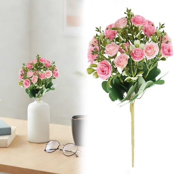 Artificial Mini Rose Bouquets,Realistic Silk Flower Stems with ...