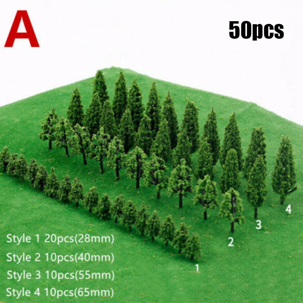 Artificial Miniature Model Tree 100 Pcs Accessories Building Micro ...