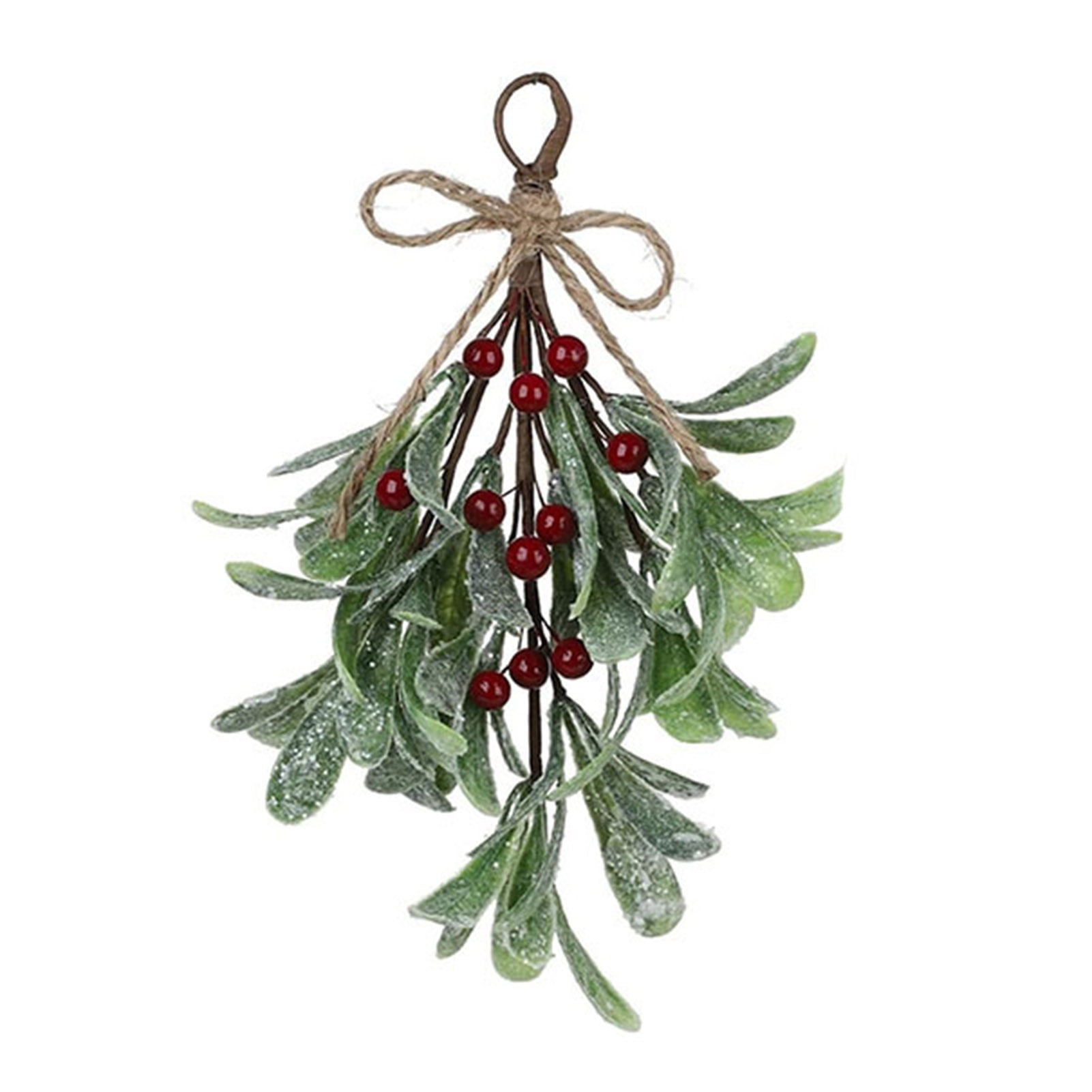 Artificial Mistletoe Branch Christmas Hanging Faux Mistletoe Ornament ...