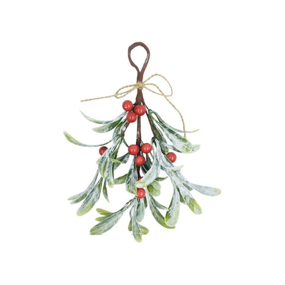 Artificial Mistletoe Hanging Decoration with Faux Berries and Leaves ...