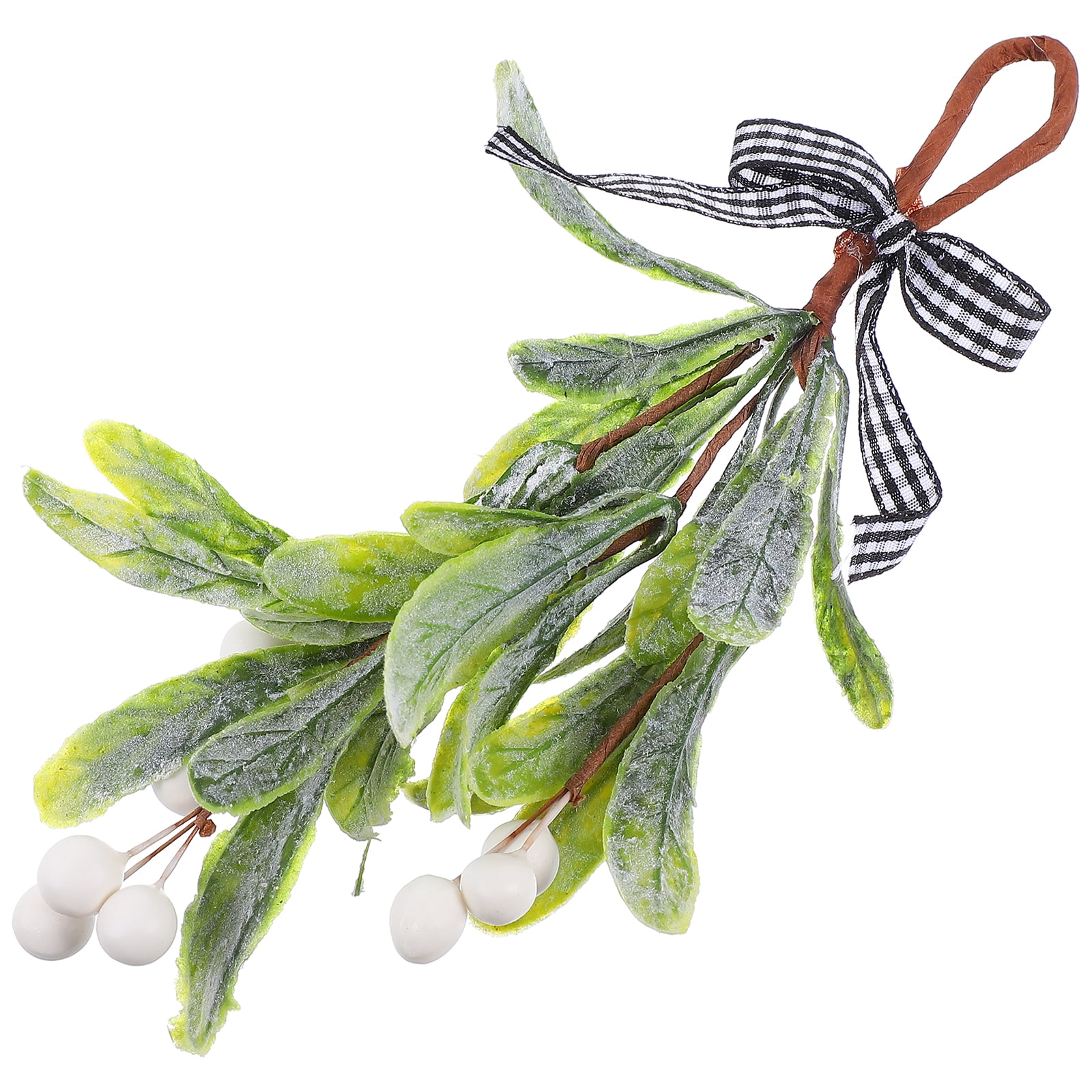 Faux Holiday Mistletoe Pick with White Berries for Christmas Decoration ...