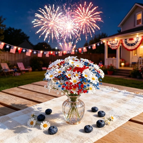 Artificial Mixed Greenery Flower Decor,Chamomile Style Bloom Branch ...