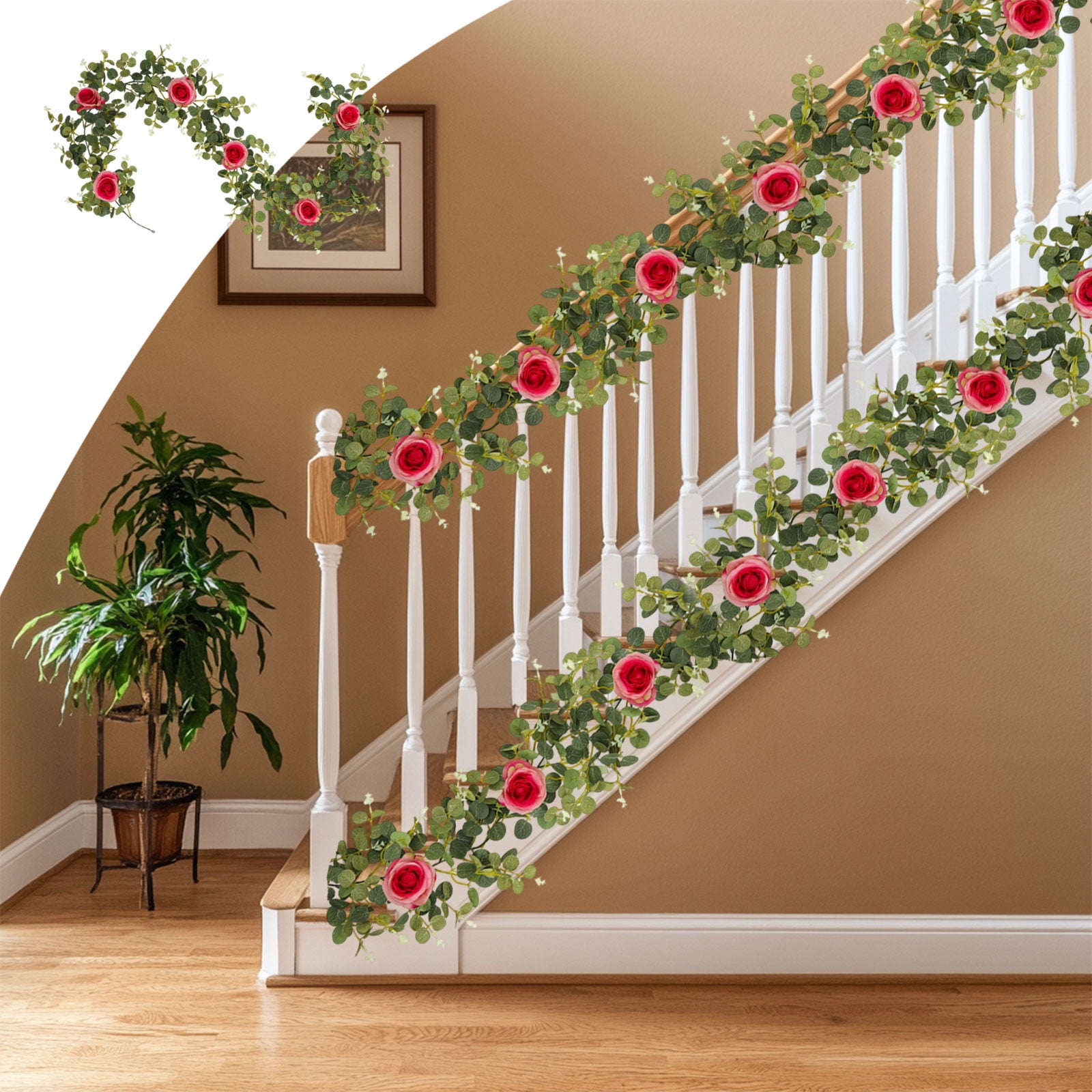 Artificial Money Leaf Rattan Garland | 72.83in Plastic Simulation Greenery Vine | Home Decor ...